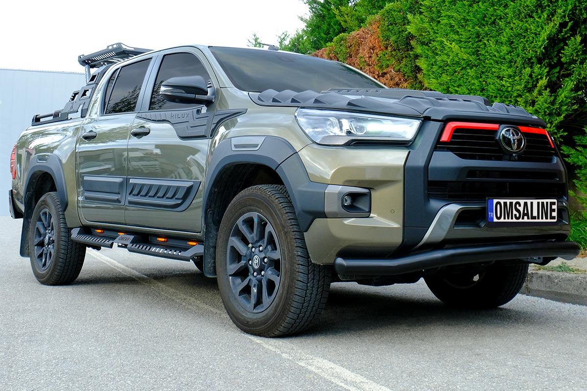 OMSA Toyota Hilux Texas Front Underbody Protection Diameter: 76 Black ...