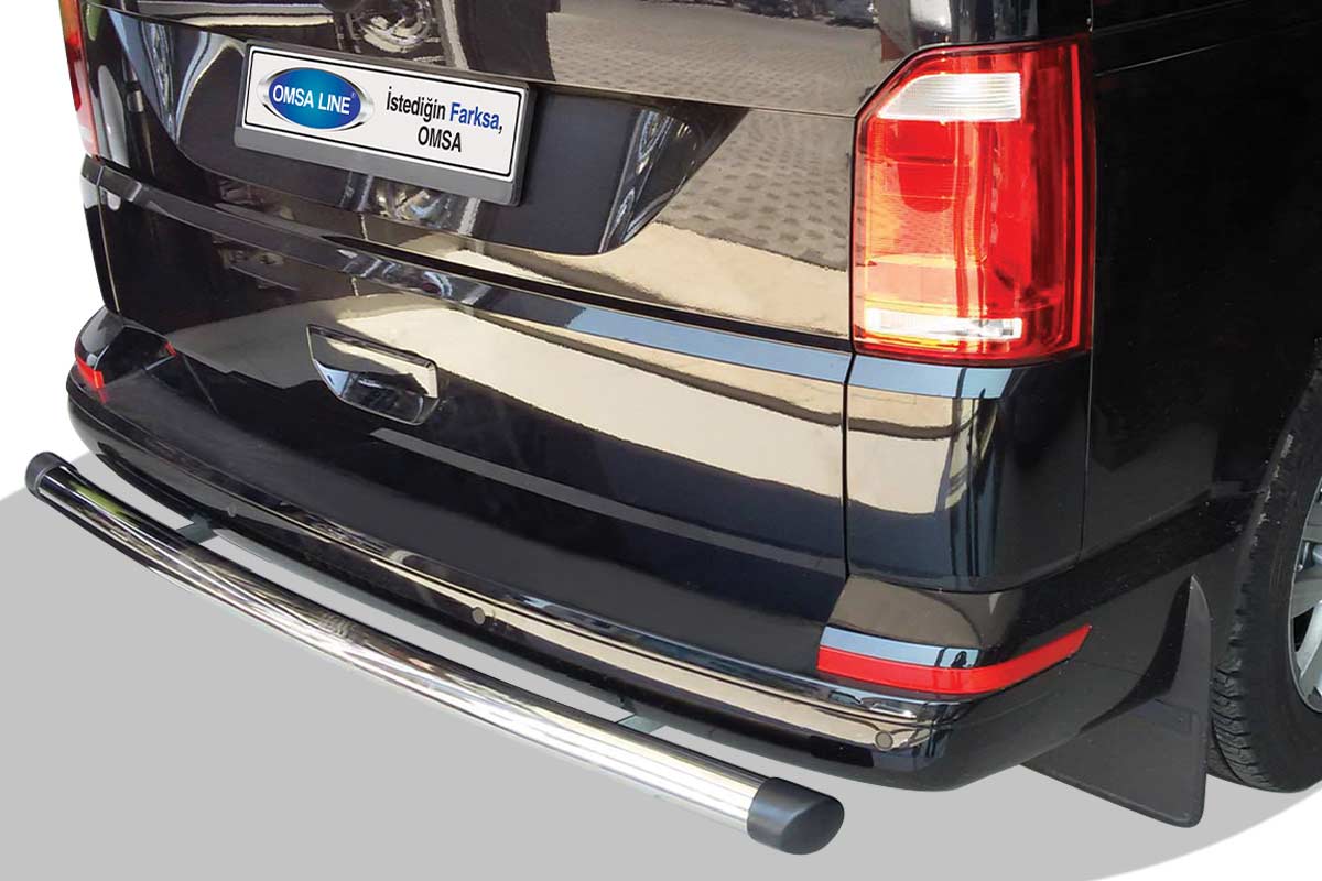 OMSA VW T6.1 Caravelle Chrome Pipe Diameter:60 Rear Step Plastic Cover ...